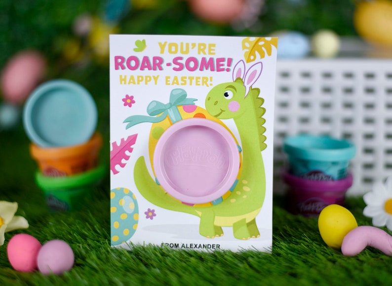 Printable Easter Dinosaur Play Dough Cards: Classroom Gifts (PDF) - Etsy