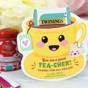 Printable Teacher Appreciation Tea Cup Tag & Sachet Holder (digital ...
