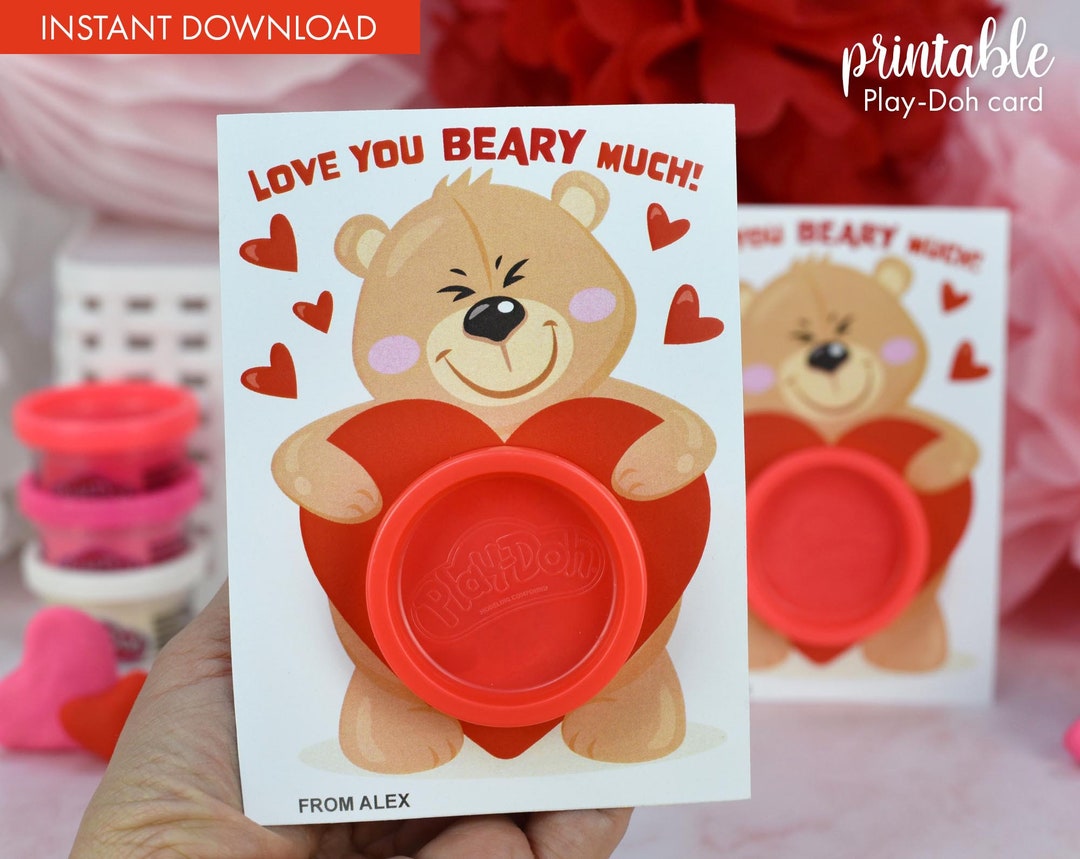 Play-doh Valentines Gift Card Printable Class Valentine Day Gifts Non ...