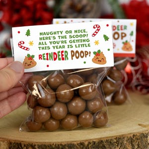 Rudolph Poop Treat Bag Topper • Reindeer Poop Printable • Christmas ...
