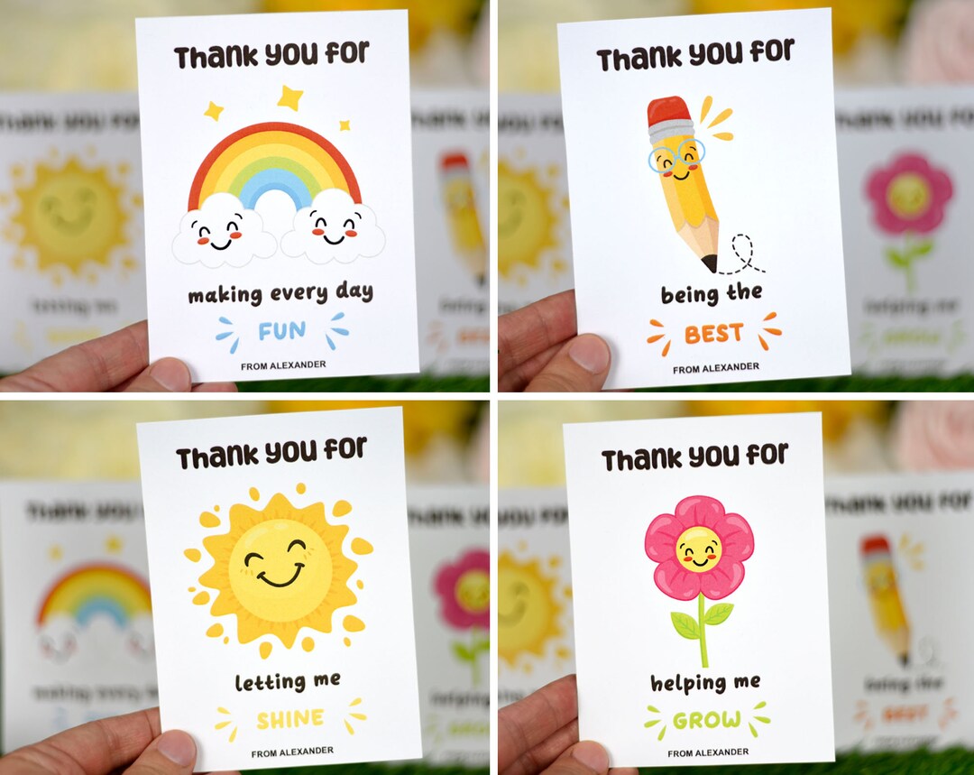 Printable Personalised Teacher Appreciation Cards | End of Term Gift ...