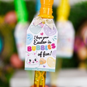 Easter Bubble Wand Tags: Bunny Classroom Gift (printable PDF) - Etsy