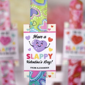Printable Valentine's Day Slap Bracelet Tag | Valentines Classroom Gift ...