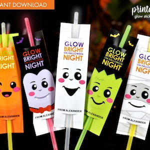 Printable Halloween Glow Stick Holder: Kids Classroom Favor (PDF) - Etsy
