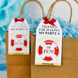 Printable Boat Birthday Party Gift Tag | Personalized Favor Tag ...