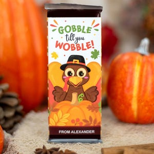 Thanksgiving Candy Bar Wrapper: Turkey & Pumpkin Design (PDF) - Etsy