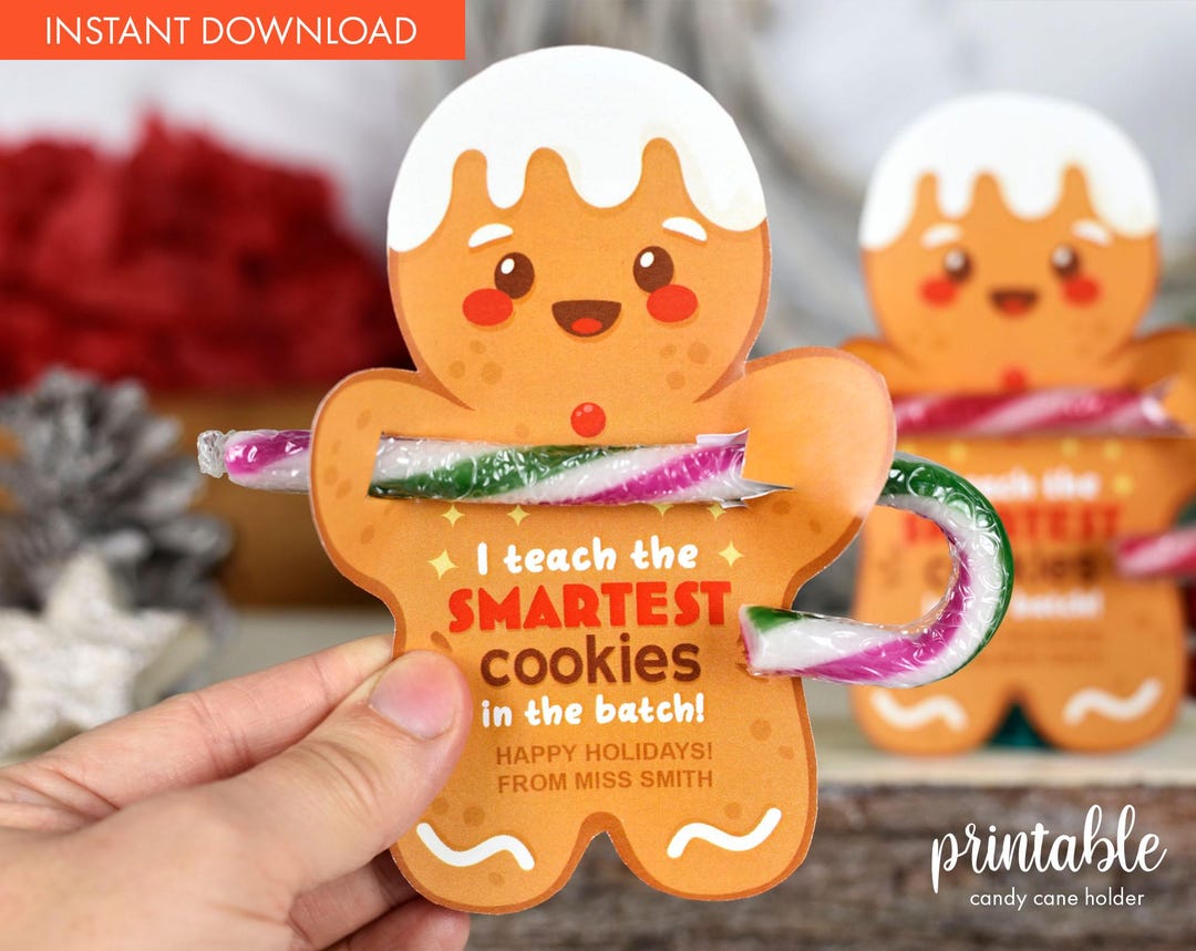 Printable Christmas Candy Cane Holder | Student Gift | Christmas Favor ...