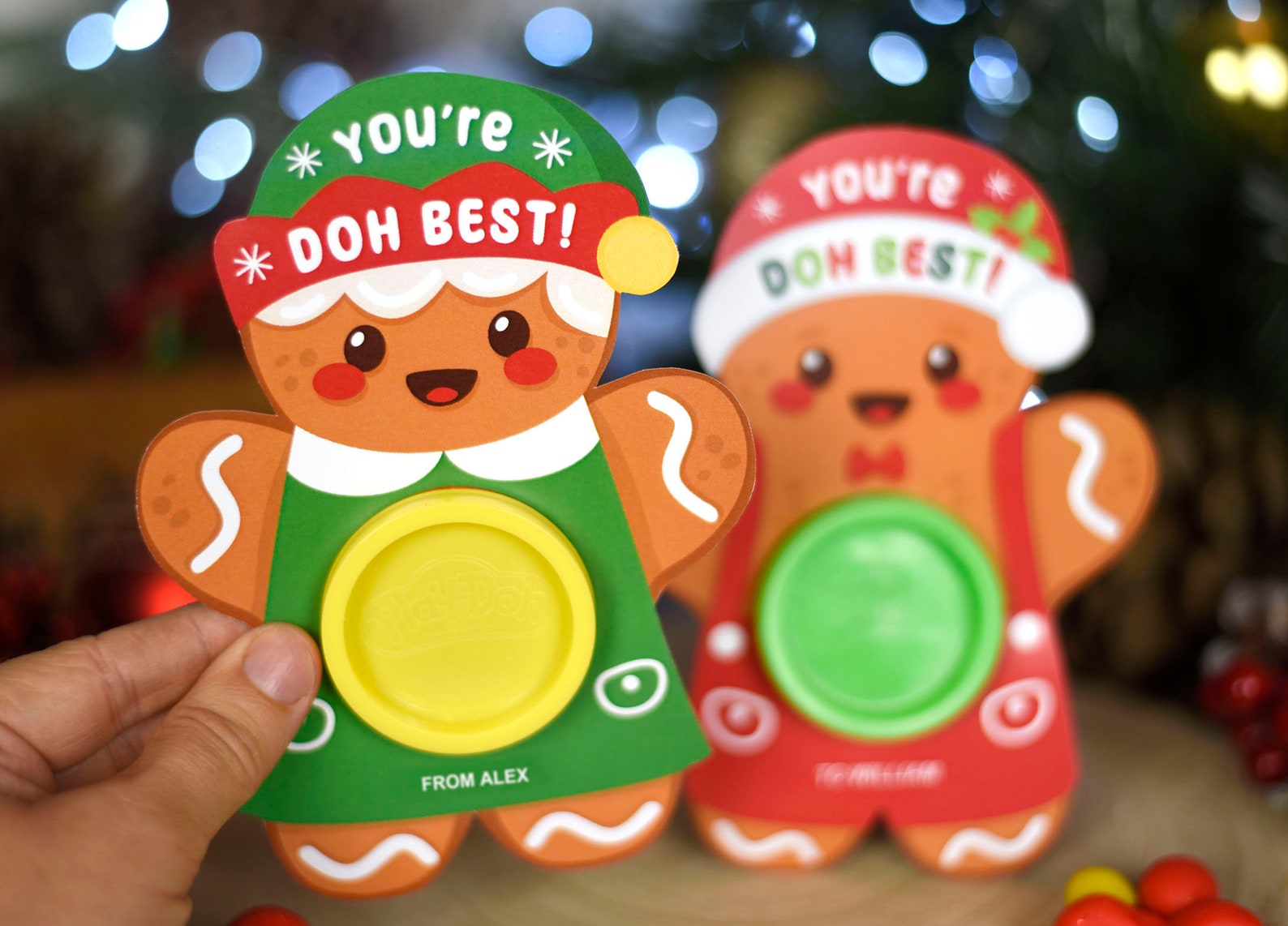 Gingerbread Play Dough Holder: Christmas Class Gifts (printable PDF) - Etsy