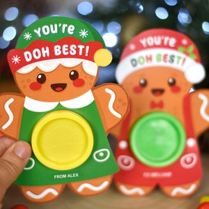 Christmas Play Dough Holder Gingerbread | Printable Holiday Class Gifts ...