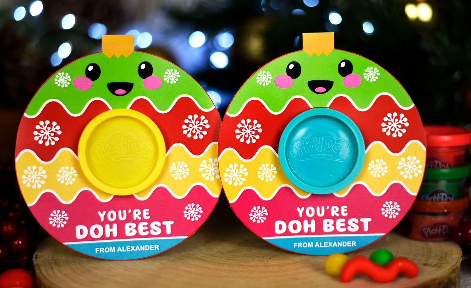 Christmas Play Dough Holder Printables: Holiday Class Gifts (digital ...