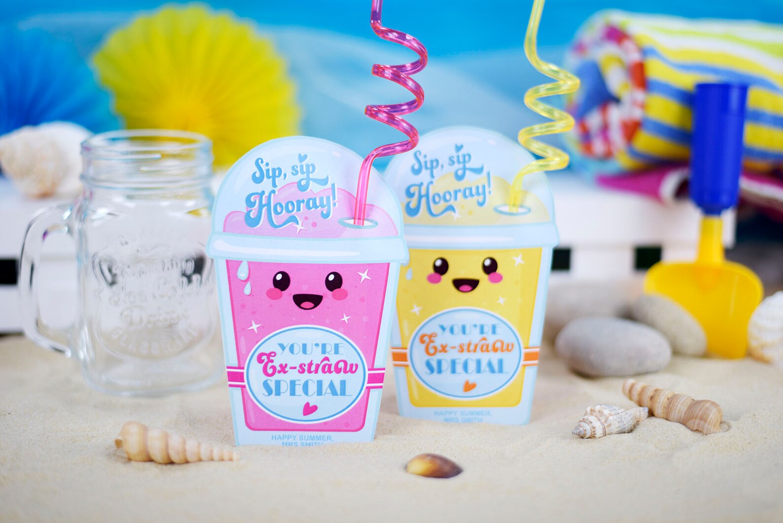 Printable Crazy Straw Gift Tag: Teacher Student End of Term (PDF) - Etsy