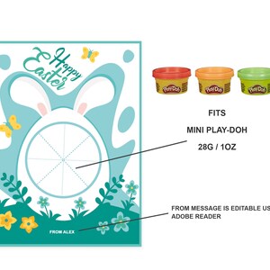 Play Dough Easter Gift Card Printable Class Easter Gifts Non-candy Gift ...