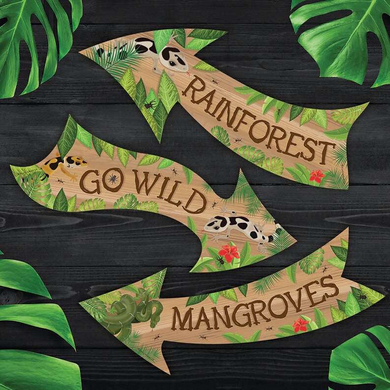 Printable Reptile Party Signs: Jungle Theme Decor (digital Download) - Etsy