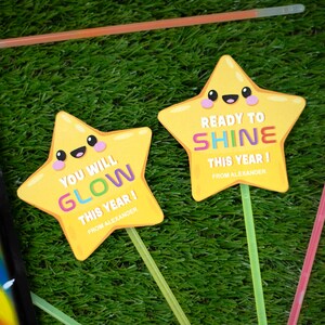 Printable Star Glow Stick Tags: Teacher Student Gift (PDF) - Etsy