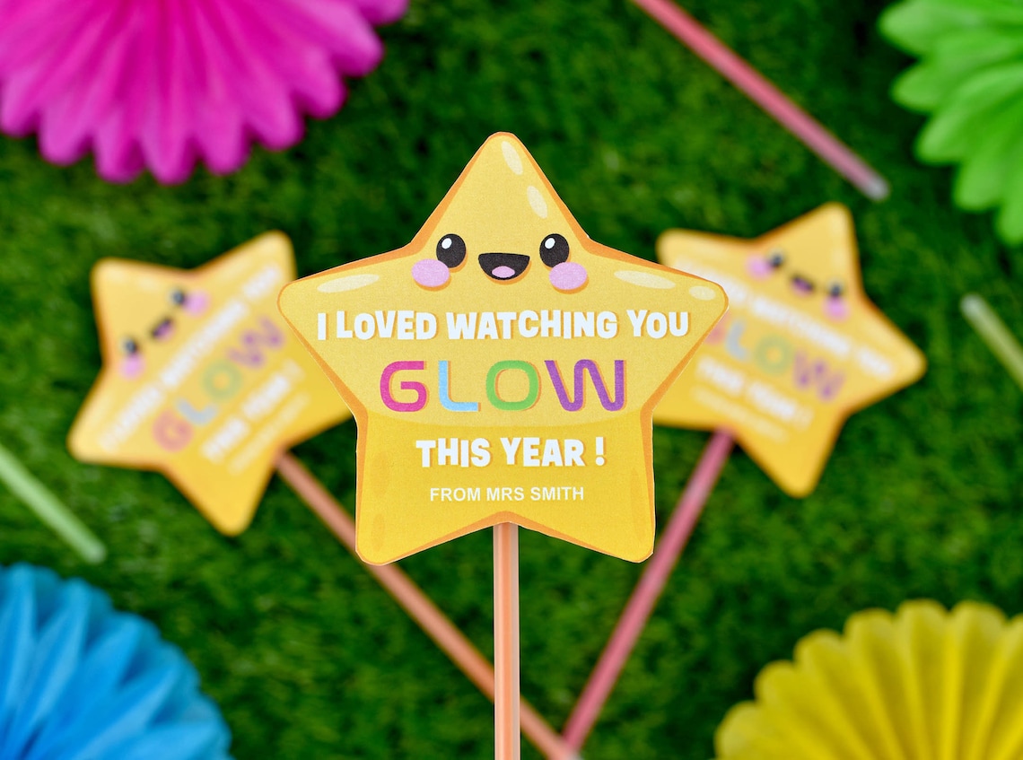 Printable Personalised Star Tag to Add to Glow Sticks | End of Term ...