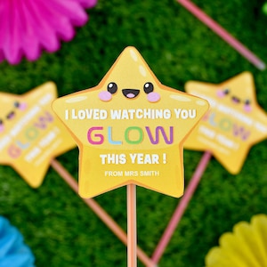 Printable Personalised Star Tag to Add to Glow Sticks | End of Term ...