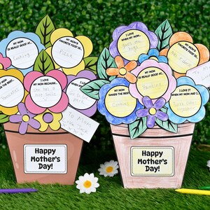 Mother's Day Flower Pot Craft: Color-in Card for Mom (digital Download ...