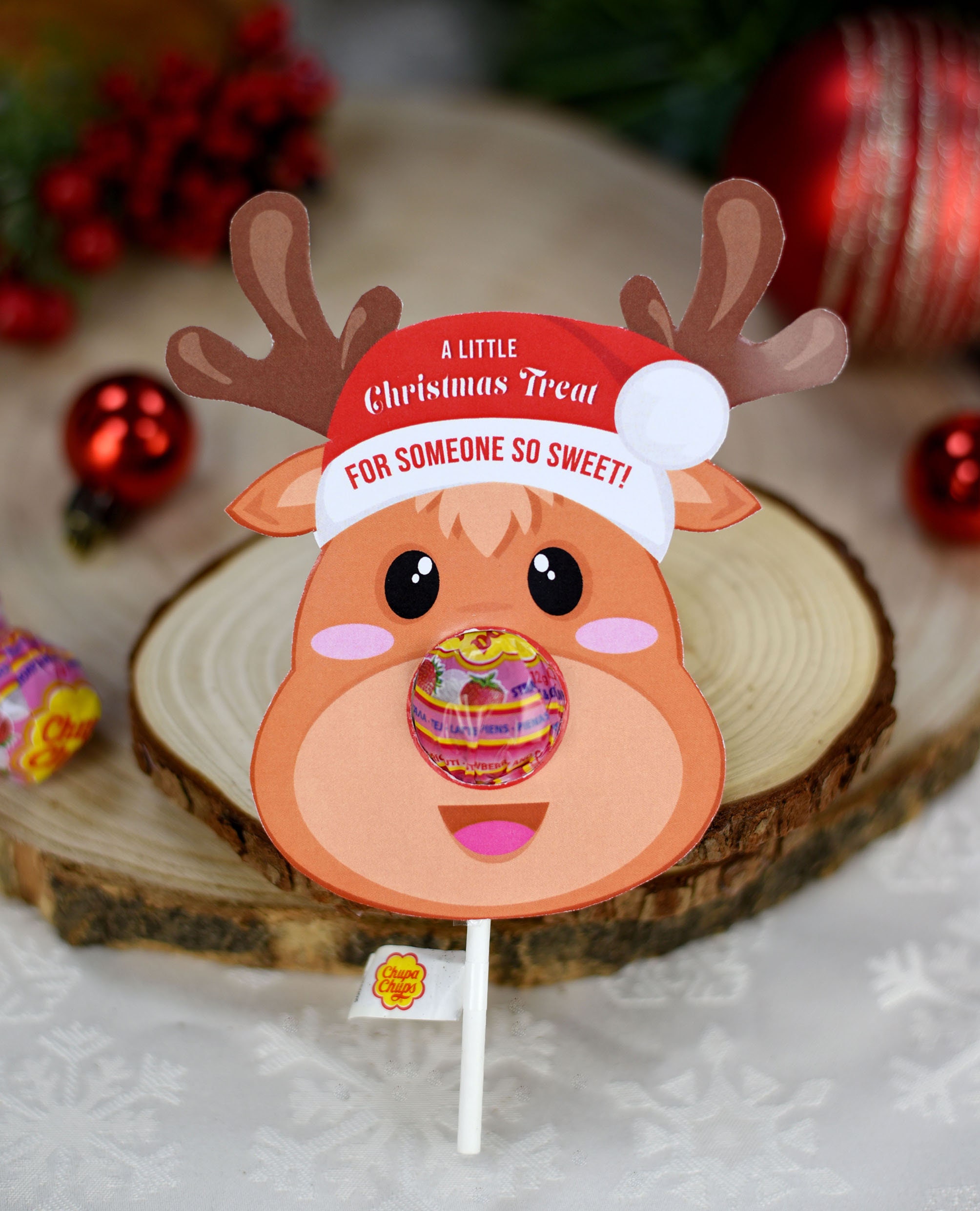 Printable Santa & Reindeer Lolly Holder: Christmas Candy Favor (PDF) - Etsy