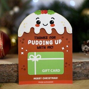 Christmas Gift Card Holder Printable Pudding Christmas Card - Etsy