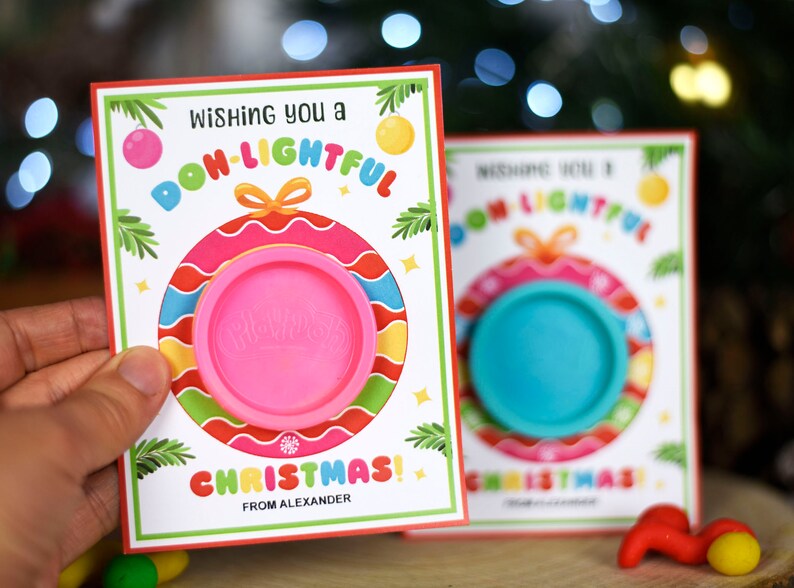 Play Dough Christmas Bauble Gift Card | Printable Class Holiday Gifts ...