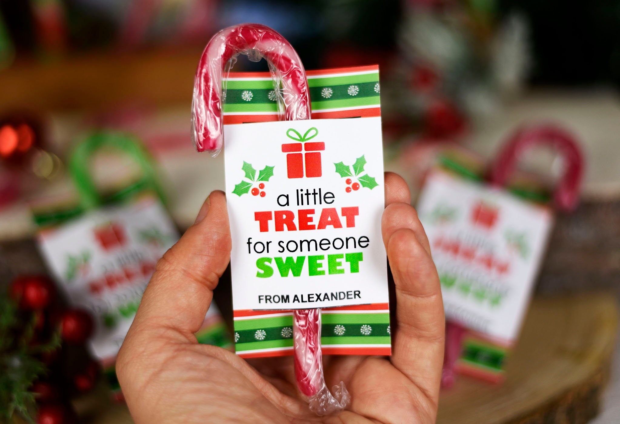 Printable Christmas Candy Cane Holder: Classroom Gift Tag (PDF) - Etsy