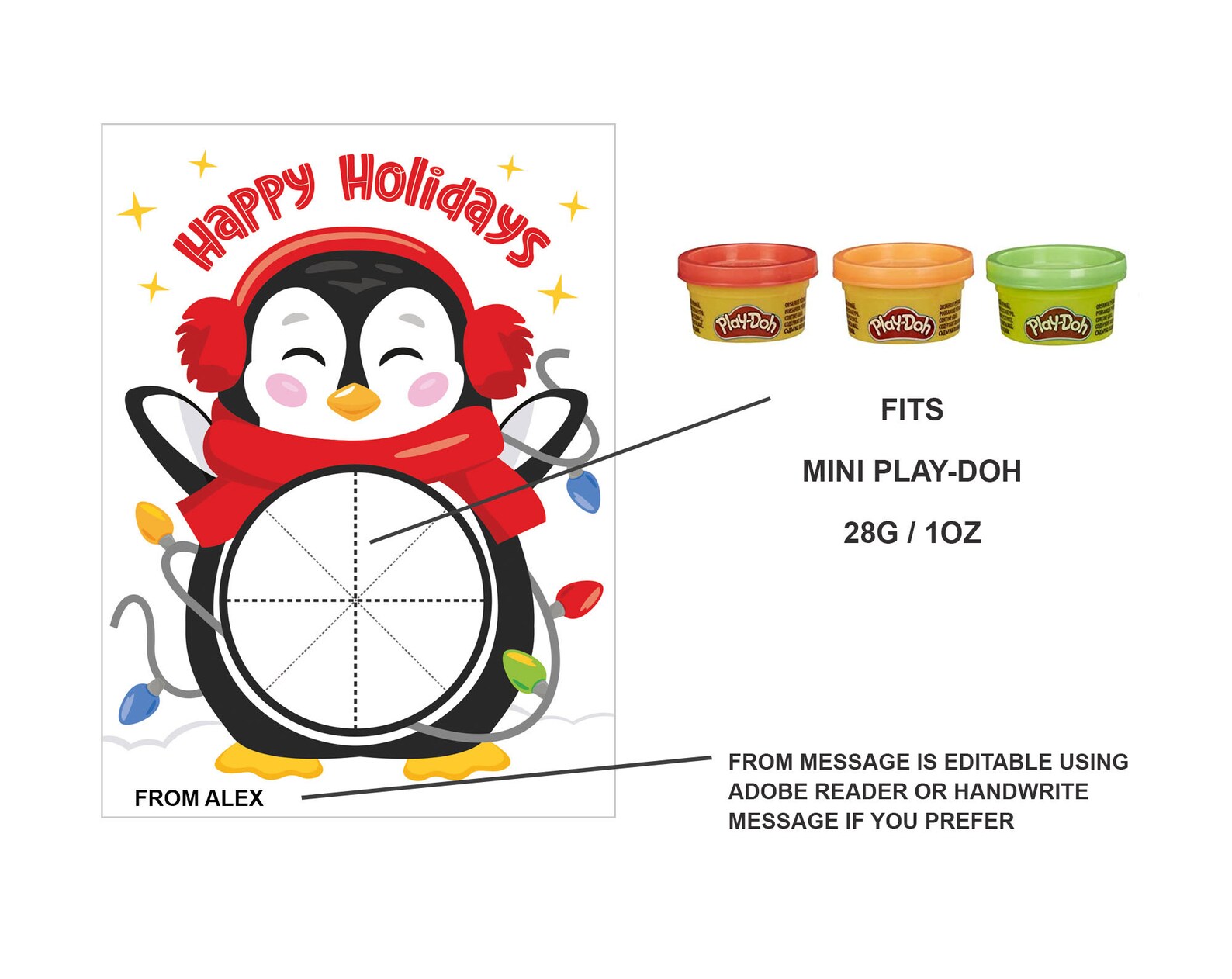 Play Dough Christmas Gift Card | Printable Class Holiday Gifts | Non ...