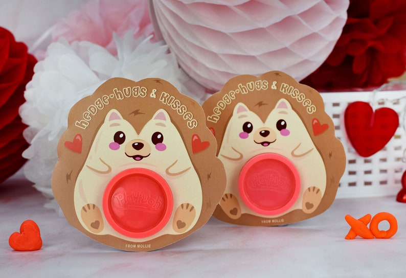 Tarjeta de San Valentín con plastilina de erizo: regalo imprimible para ...