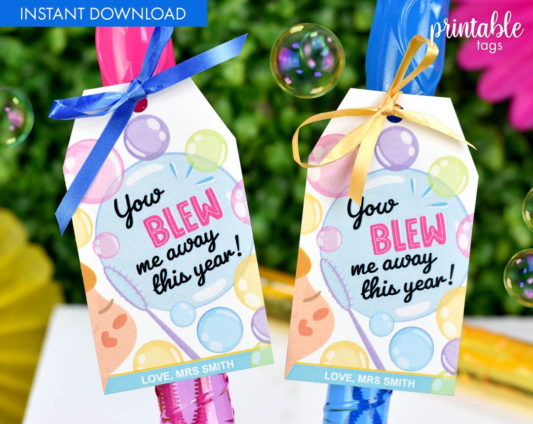 Printable Personalised Bubbles Tag | End of Term Gift | Teacher Gift to ...