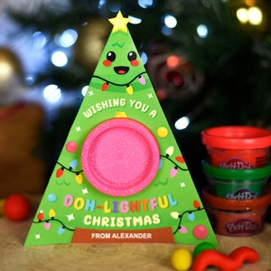 Christmas Tree Play Dough Holder | Printable Holiday Class Gifts | Non ...