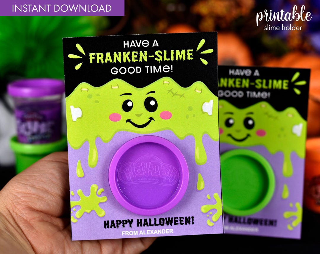 Printable Halloween Slime Holder | Halloween Gift Tag for Kids ...