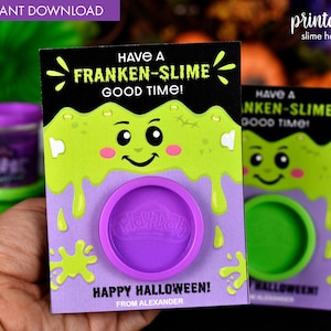 Printable Halloween Slime Holder | Halloween Gift Tag for Kids ...