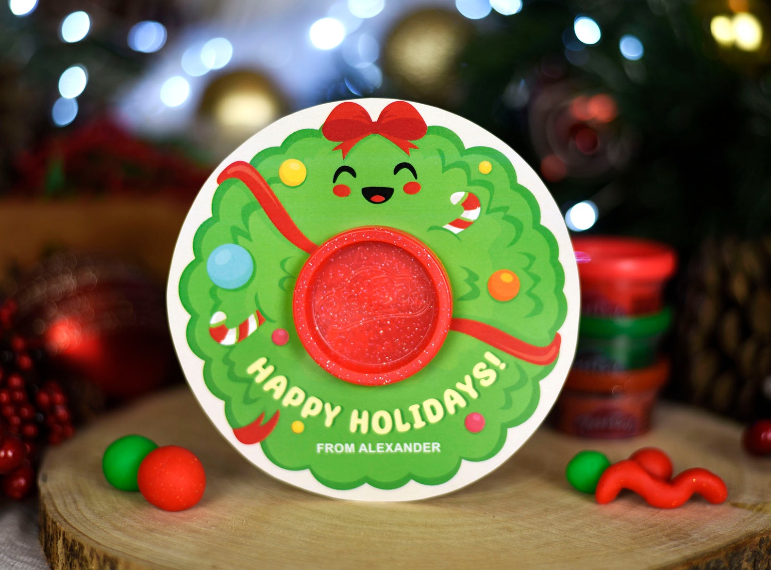 Christmas Wreath Play Dough Holder: Printable Class Gifts (PDF) - Etsy