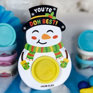 Christmas Play Dough Holder Snowman | Printable Holiday Class Gifts ...
