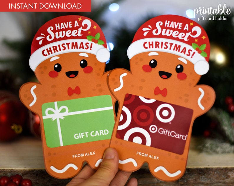 Printable Christmas Gingerbread Gift Card Holder (PDF) - Etsy