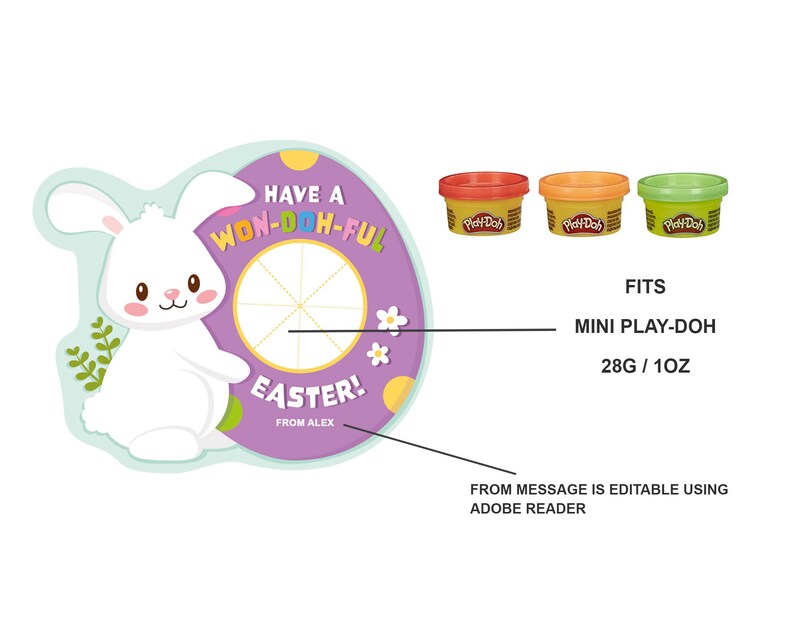 Easter Play Dough Gift Card: Rabbit Design (printable PDF) - Etsy