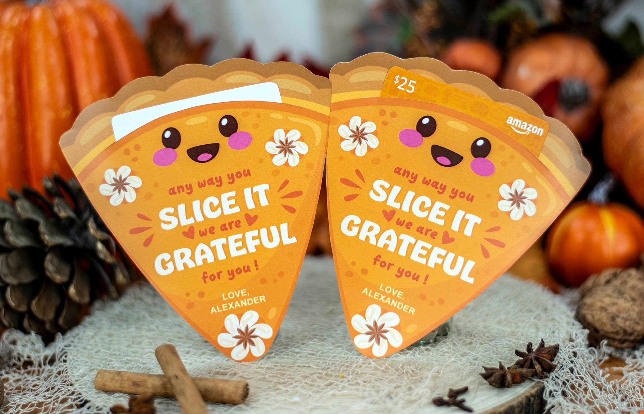 Printable Pumpkin Pie Gift Card Holder: Thanksgiving Appreciation (PDF ...