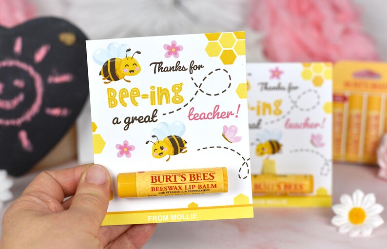 Printable Bee Teacher Appreciation Lip Balm Holder (PDF) - Etsy UK