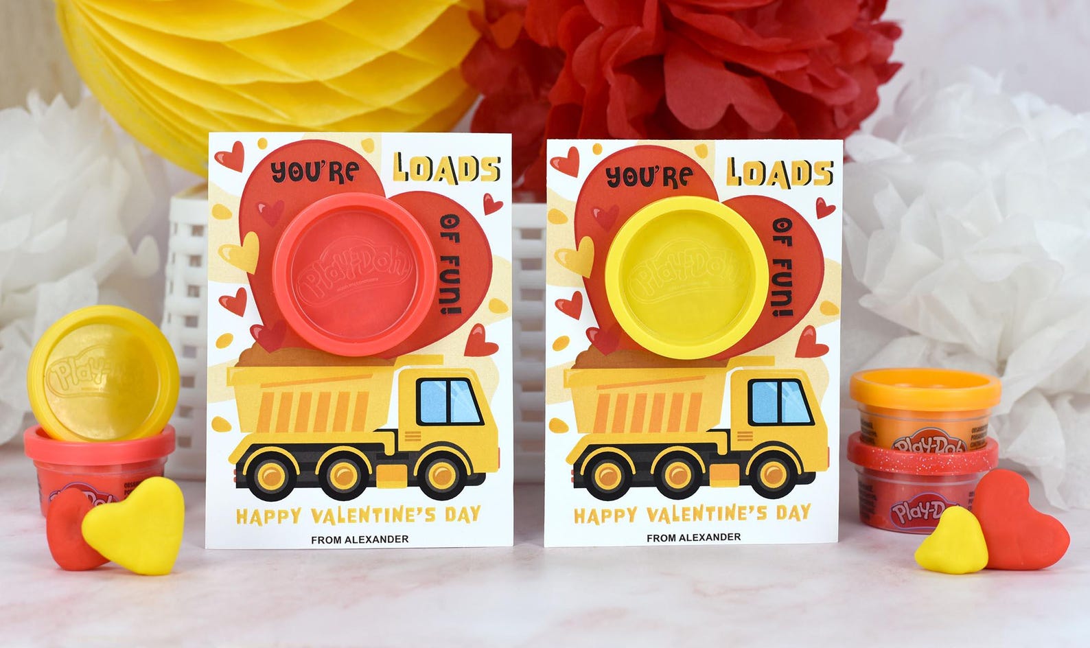 Tarjetas de San Valentín con plastilina: Regalo para el aula, 6 diseños ...