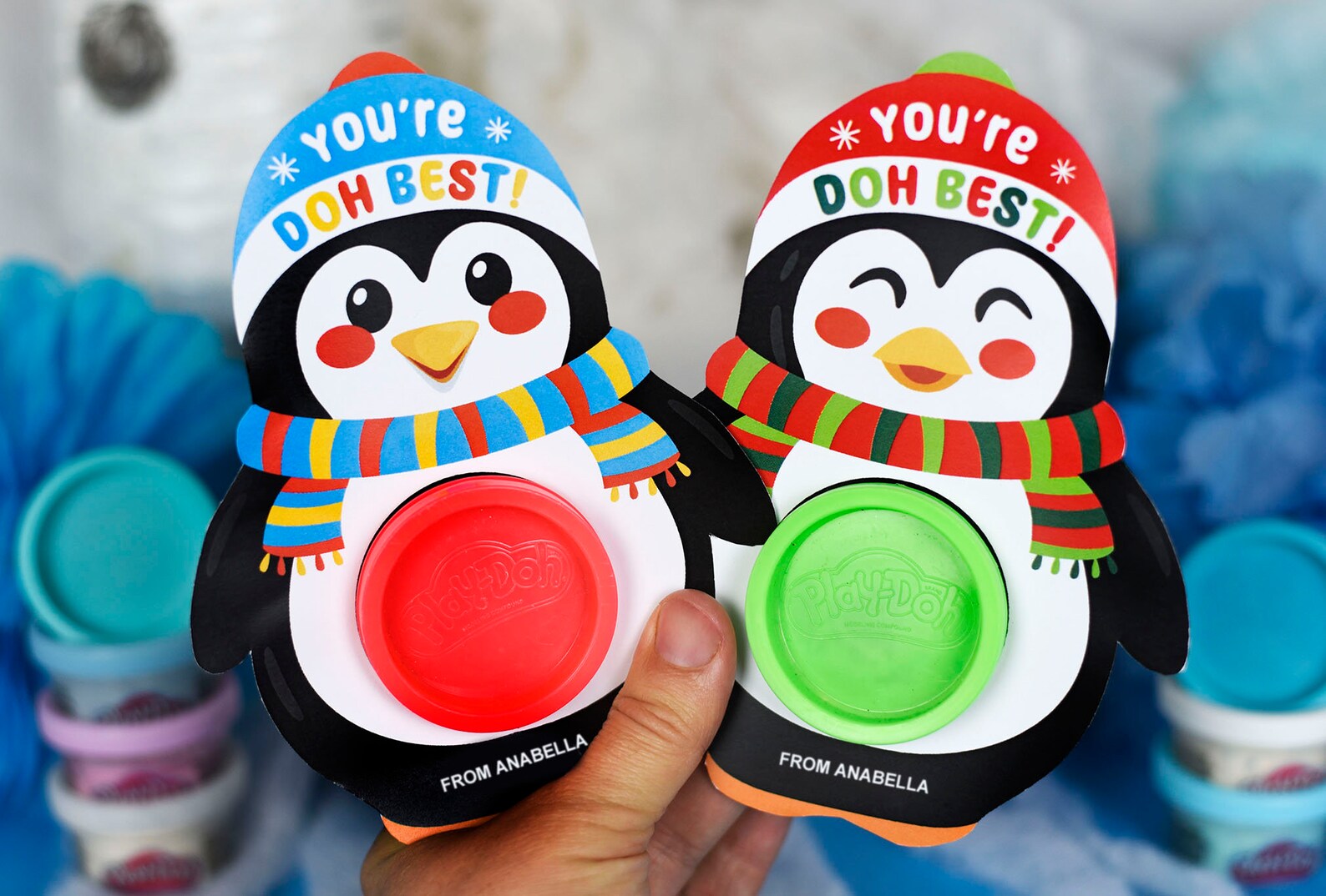 Christmas Play Dough Holder Printables: Holiday Class Gifts (digital ...