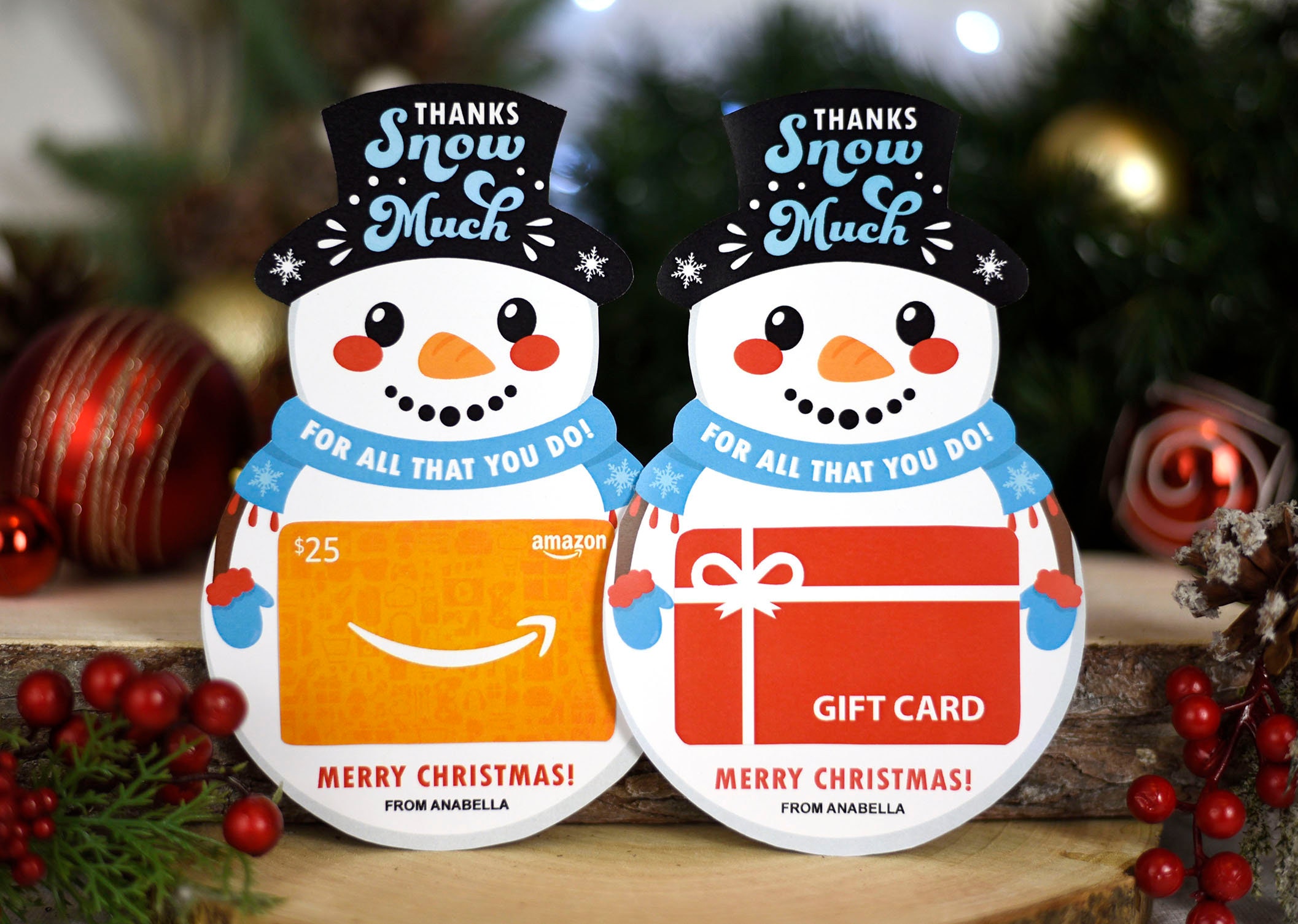 Printable Christmas Gift Card Holder | Christmas Snowman Gift Card ...