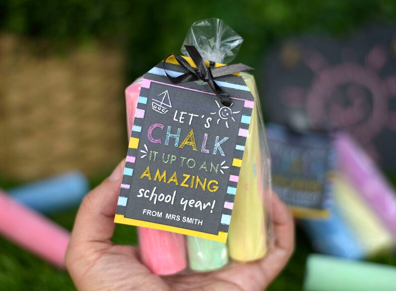 Printable Personalised Chalk Tag | End of Term Gift | Teacher Gift to ...