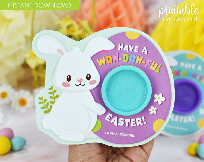 Easter Play Dough Gift Card: Rabbit Design (printable PDF) - Etsy