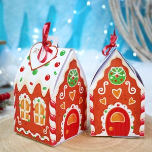 Printable Christmas Gingerbread House Box and Christmas Tree Gift Box ...