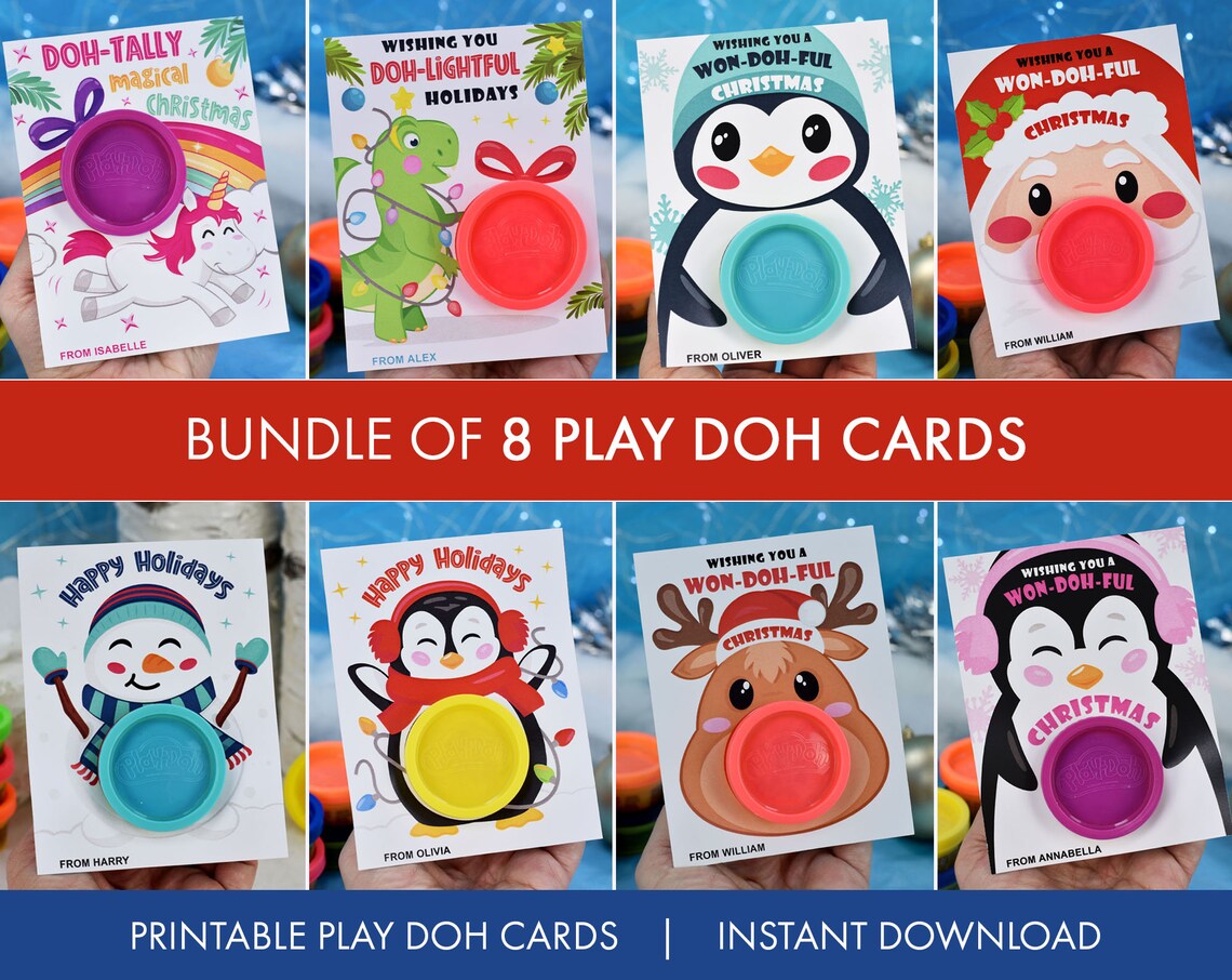 Printable Christmas Play Dough Holders: Holiday Classroom Gifts (8 ...