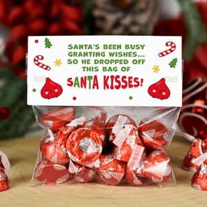 Christmas Treat Bag Toppers Set of 6 • Santa Kisses • Reindeer ...