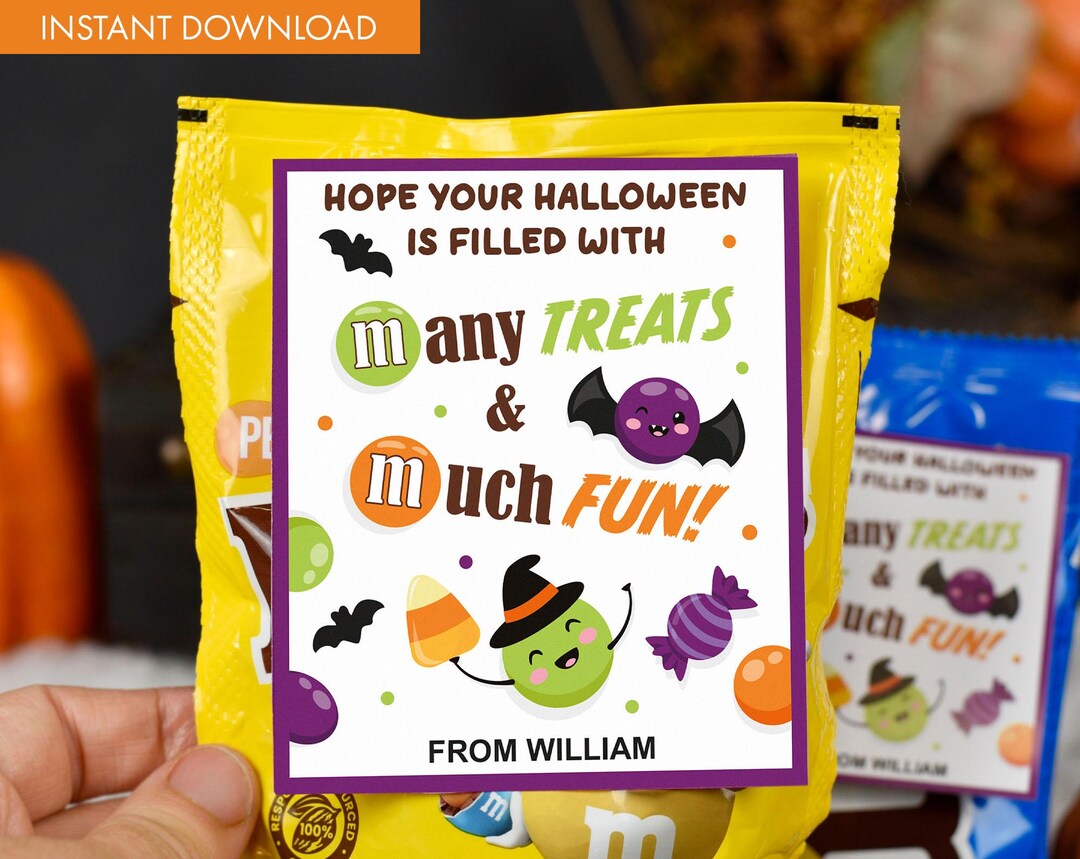 Printable Halloween Candy Tag: Teacher/student Gift (PDF Download - Etsy