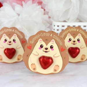 Printable Valentines Hedgehog Chocolate Card | Class Mates Gift | Small ...