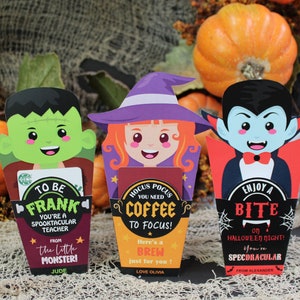 Printable Halloween Coffee Gift Card Holder: Teacher/employee Gift (PDF ...