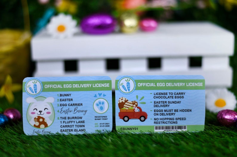 Printable Easter Bunny Driver's License: Easter Decoration (digital ...