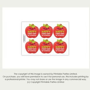 Printable First Day of School Gift Tag | Back to School Tags Apple ...